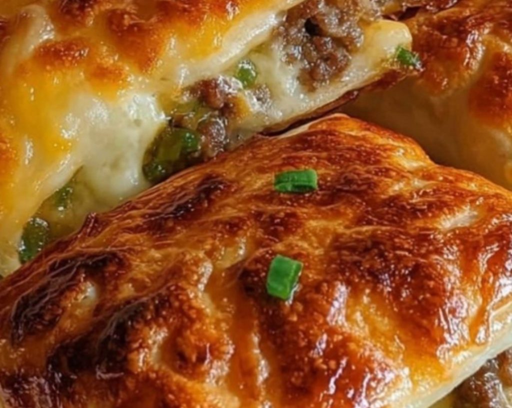 cheesy beef puff pastry pockets – Recipes Makers